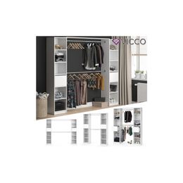 VICCO Kleiderschrank GUEST XL offen begehbar Regal Kleiderständer Schrank weiß