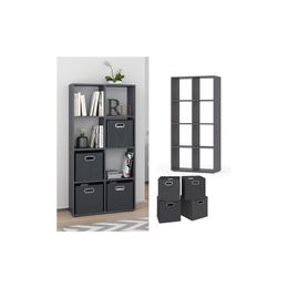 VICCO Raumteiler Standregal Bücherregal 8 Fächer Scutum Grau Hochregal Faltbox