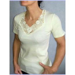 Toker Collection® Unterziehshirt Damenhemd Spencer Halbarm mit extra breiter Spitze (Packung