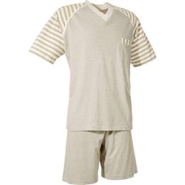 Götting götting Pyjama Herren-Shorty naturbelassen Single-Jersey Streifen