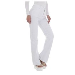 Ital-Design High-waist-Jeans Damen Freizeit Stretch Bootcut Jeans in Weiß