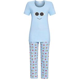 Ringella Pyjama Damen Kurzarm Schlafanzug "Smiley" mit 7/8 Hose 2211201