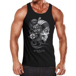 Neverless Tanktop Herren Tank-Top Santa Muerte La catrina Mexican Skull Dia de los Muertos Tattoo Design Muscle Shirt Neverless® mit Print