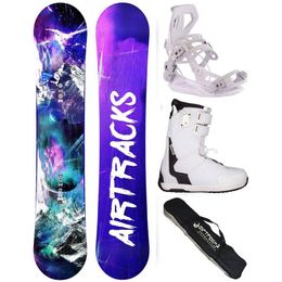 Airtracks Snowboard Damen Snowboard Komplett Set High M Carbon Rocker (4er-Pack)