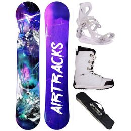 Airtracks Snowboard Damen Snowboard Komplett Set High M Carbon Rocker (4er-Pack)