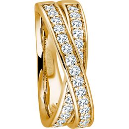 MONCARA Damen Ring, 585er Gelbgold mit 32 Diamanten, zus. ca. 0,75 Karat, gold