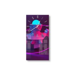 DEQORI Wanduhr 'Collage mit Büste' (Glas Glasuhr modern Wand Uhr Design Küchenuhr)