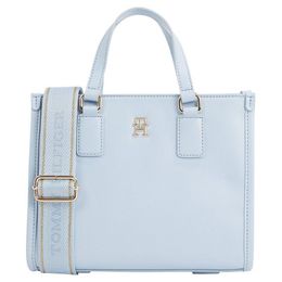 Tommy Hilfiger Mini Bag TH MONOTYPE MINI TOTE, Handtasche Damen Tasche Damen Schultertasche Henkeltasche, blau