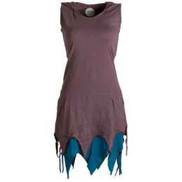 Vishes Zipfelkleid Ärmelloses Kleid im Lagenlook aus Biobaumwolle Hippie