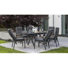 bene living Gartenmöbelset Relaxsessel Sevilla mit Tisch Granada 160/210x90cm