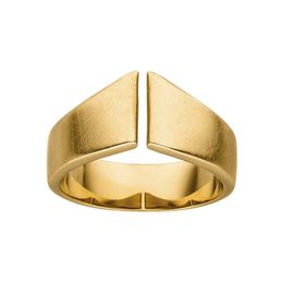 M&M M&M Fingerring Ring Damen silber / gold matt breit Pure Volume (1-tlg)
