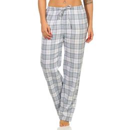 Normann Pyjama Dame Flanell Schlafanzug Hose kariert aus Baumwolle ideal zum relaxen