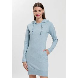 Ragwear Sweatkleid BESS O Hoodie mit Tunnelzug-Kapuze, blau