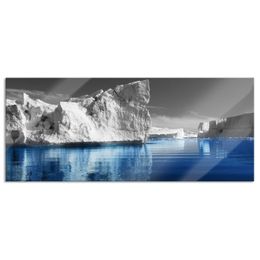 Pixxprint Glasbild Eisberge in Grönland