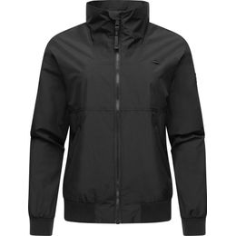 Ragwear Outdoorjacke Goona stylische, wasserdichte Übergangsjacke mit hohem Kragen, schwarz