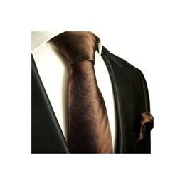 Paul Malone Krawatte Seidenkrawatte und Tuch Herren Schlips modern uni einfarbig 100% Seide (Set
