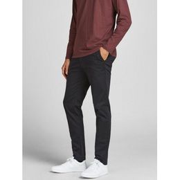 Jack & Jones Jack & Jones Chinohose Baumwolle Stoffhose Chino JPSTMARCO 5968 in Schwarz