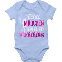 Shirtracer Shirtbody Echte Mädchen spielen Tennis Sport & Bewegung Baby