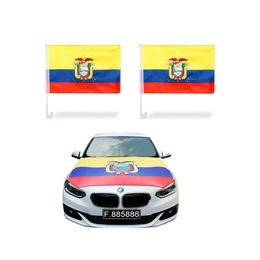 Sonia Originelli Fahne Auto-Fan-Paket Ecuador Fußball Flaggen Außenspiegel Motorhaubenüberzug