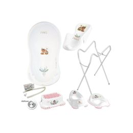 Tega-Baby Babybadewanne 6 Teile SET AB -Wild & Free + Ständer Weiß