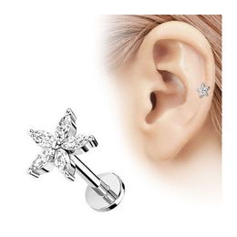 Taffstyle Piercing-Set Tragus Ohr Knorpel Helix Piercing Kristall Blüte