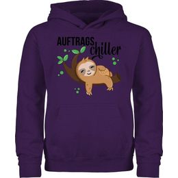 Shirtracer Hoodie Auftragschiller mit Faultier schwarz Tiermotiv Animal Print