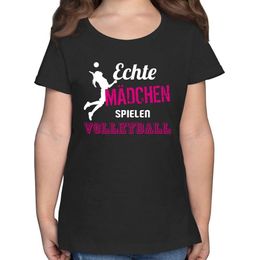 Shirtracer T-Shirt Echte Mädchen spielen Volleyball Kinder Sport Kleidung