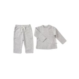 biorganic Schlafanzug Shirt & Hose Baby Set Nature In Waffle für Jungen und Mädchen Unisex (Pyjama-Set