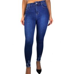 Worldclassca Skinny-fit-Jeans Worldclassca Damen Skinny Jeans high Waist Röhrenjeans Denim Damenjeans Hose Stretch Blogger Fashion Freizeithose Damenhose Party Hose MIT Tasche Used Look 34-48 XS-4XL