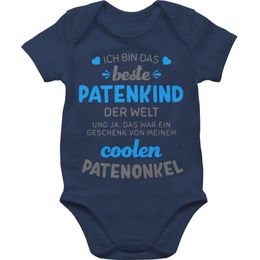 Shirtracer Shirtbody Ich bin das beste Patenkind der Welt grau/blau Patenonkel Baby