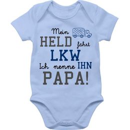 Shirtracer Shirtbody Mein Held fährt LKW Sprüche Baby