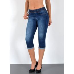 ESRA Caprijeans J460 High Waist Capri Jeans mit elastischem Gummibund