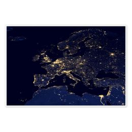 Posterlounge Poster NASA, Europa bei Nacht
