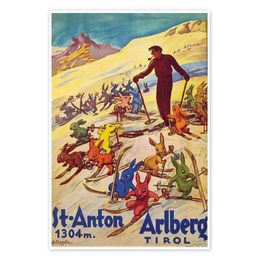 Posterlounge Poster Vintage Ski Collection