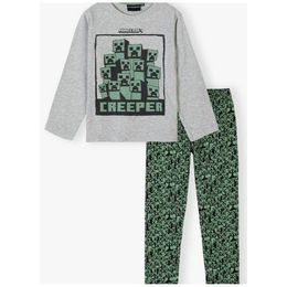 Minecraft Schlafanzug Minecraft Kinder Pyjama langer Schlafanzug für Jungen + Mädchen