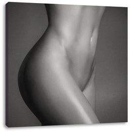 Pixxprint Leinwandbild schlanker nackter Frauenkörper