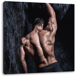 Pixxprint Leinwandbild Muskulöser sexy Mann