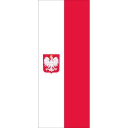 flaggenmeer Flagge Flagge Polen mit Wappen 110 g/m² Hochformat