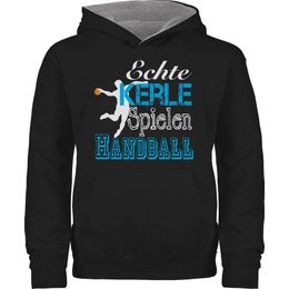 Shirtracer Hoodie Echte Kerle Spielen Handball weiß Kinder Sport Kleidung