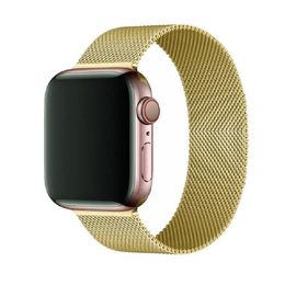 ENGELSINN Smartwatch-Armband für Apple Watch Metallarmband Edelstahl magnetisch Mesh Gold