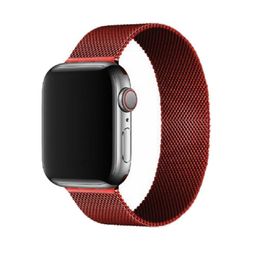 ENGELSINN Smartwatch-Armband für Apple Watch Metallarmband Edelstahl magnetisch Mesh Rot