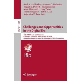 Springer International Publishing Challenges and Opportunities in the Digital Era, Kartoniert (TB)