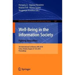 Springer International Publishing Well-Being in the Information Society. Fighting Inequalities, Kartoniert (TB)