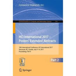 Springer HCI International 2017 - Posters' Extended Abstracts, Kartoniert (TB)