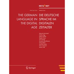 Springer The German Language in the Digital Age, Kartoniert (TB)