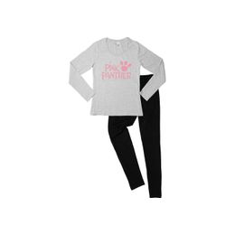United Labels® Schlafanzug Pink Panther Schlafanzug für Damen Grau/Schwarz
