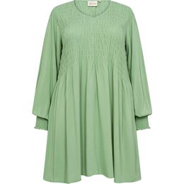 Wasabi CONCEPT Shirtkleid "Sia", V-Ausschnitt, Ballonärmel, für Damen, grün, S