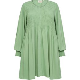 Wasabi CONCEPT Shirtkleid "Sia", V-Ausschnitt, Ballonärmel, für Damen, grün, L