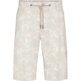 Bugatti Bermudahose, Leinenanteil, Gürtelschlaufen, für Herren, beige, 48