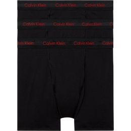 Calvin Klein CTN Stretch Wicking Boxer-Shorts, 3er-Pack, feuchtigkeitsableitend, für Herren, schwarz, M